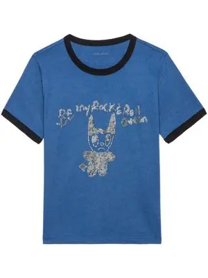 Zadig&Voltaire Crystal-embellished T-shirt - Blue