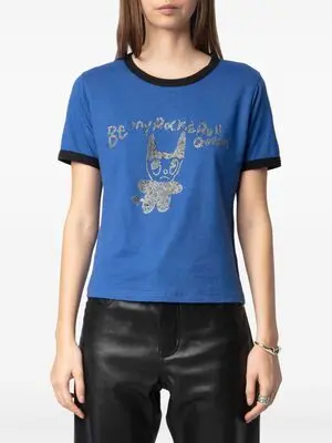 Zadig&Voltaire Crystal-embellished T-shirt - Blue
