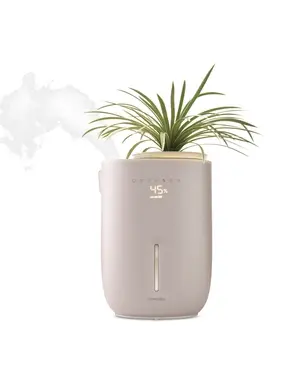 HOMEDICS Warm Cool Mist Humidifier With Small Planter - White