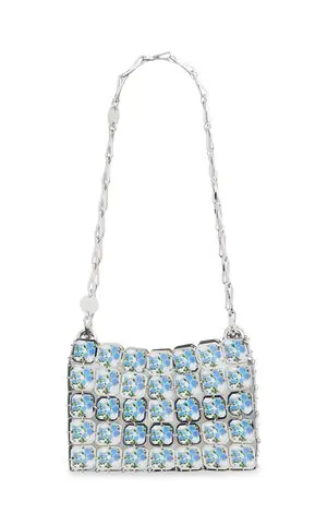 Rabanne Flower Printed Steel Paillette Shoulder Bag