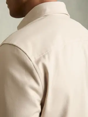 REISS Whisper Stretch-cotton Twill Twin-pocket Overshirt