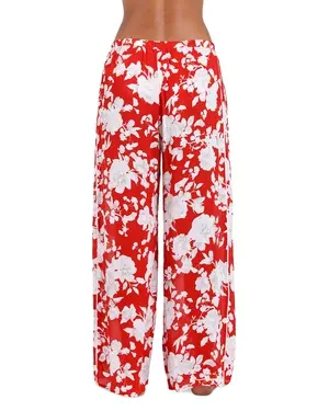 L'Agence Geraldine Ikebana Floral Wide Leg Pants Swim Cover-up