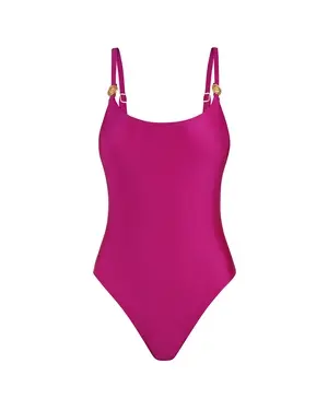 L'Agence Remi Shimmer One-piece Swimsuit - Fuchsia