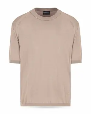 Emporio Armani Plain Knit Short Sleeve Sweater