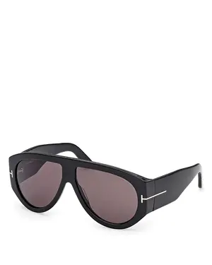 TOM FORD 60mm Pilot Sunglasses - Black/smoke