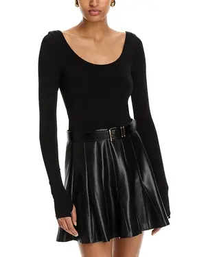 Long Sleeve Faux Leather Cocktail Dresses