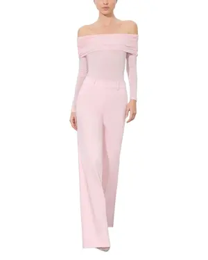 Alice + Olivia Alexander High-rise Slim Straight Pants - Shell Pink