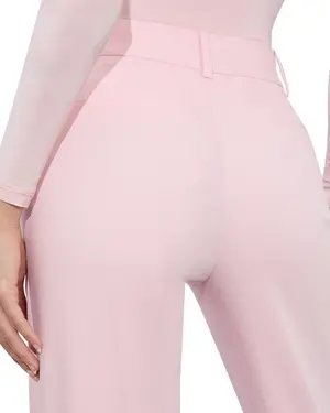 Alice + Olivia Alexander High-rise Slim Straight Pants - Shell Pink