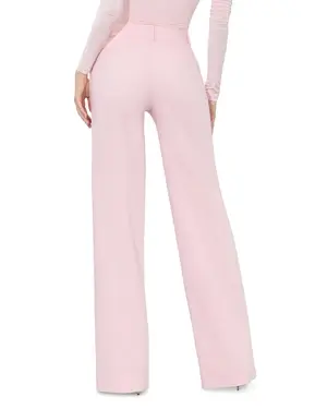 Alice + Olivia Alexander High-rise Slim Straight Pants - Shell Pink