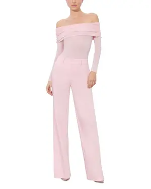 Alice + Olivia Alexander High-rise Slim Straight Pants - Shell Pink