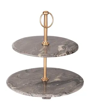 GAURI KOHLI Heavenly Onyx Two-tier Cake Stand - Brown