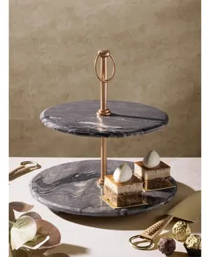 GAURI KOHLI Heavenly Onyx Two-tier Cake Stand