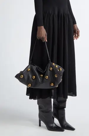 Altuzarra Origami Studded Leather Shoulder Bag
