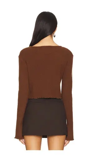 BUBISH X Rosette Knit Cardigan - Chocolate Brown
