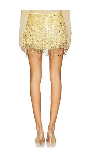 ASTA RESORT Yasmin Hand Beaded Mini Skirt - Gold
