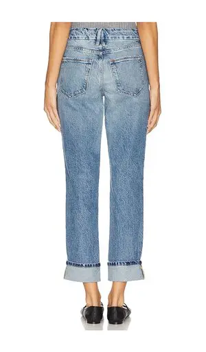 Good American Mid Rise Classic Cuffed Jeans
