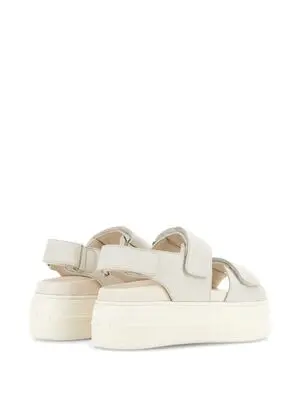Hogan Strapped Leather Sandals - Neutrals
