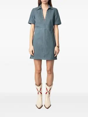 Zadig&Voltaire Leather Mini Dress - Blue