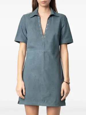 Zadig&Voltaire Leather Mini Dress - Blue