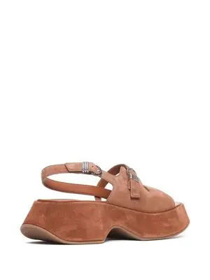 VIC MATIE 60mm Suede Sandals - Brown