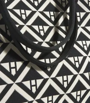 Harrods Geometric Patterned Tote Bag - Black