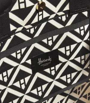 Harrods Geometric Patterned Tote Bag - Black