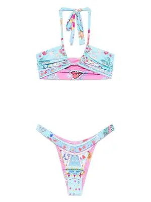 Camilla Reversible Printed Bikini - Blue