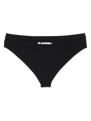 JIL SANDER Logo-print Bikini Bottom - Black