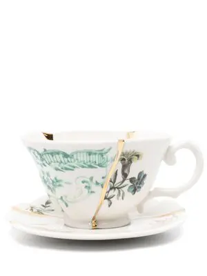SELETTI Kintsugi Tea Cup And Saucer Set - White