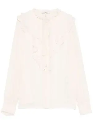 Chloé Ruffled Silk Blouse - Neutrals