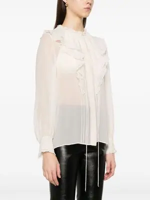 Chloé Ruffled Silk Blouse - Neutrals