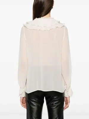 Chloé Ruffled Silk Blouse - Neutrals