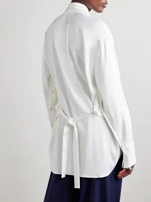 Another Tomorrow Satin-crepe Shirt