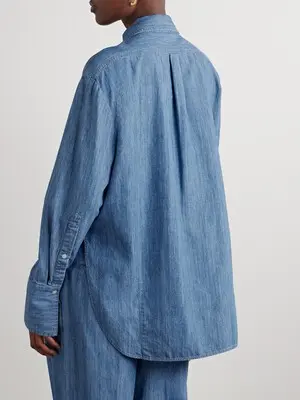 Another Tomorrow Oversized Organic Cotton-chambray Shirt