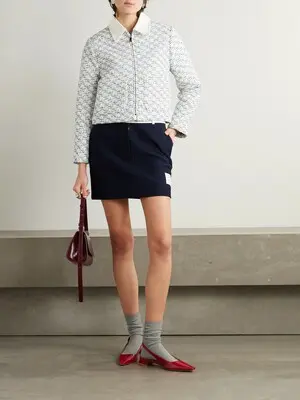 Thom Browne Silk-trimmed Sequined Tweed Down Jacket
