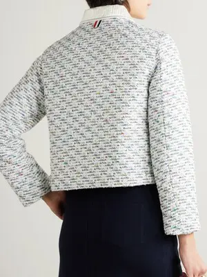 Thom Browne Silk-trimmed Sequined Tweed Down Jacket