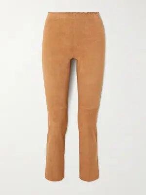 Stouls Jacky Cropped Stretch-suede Leggings