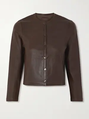 Stouls Astrid Cropped Leather Cardigan