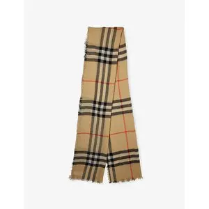 Burberry Check-print Lightweight Wool And Silk Scarf - Sand