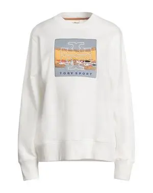 Tory Burch Crewneck French Terry Sweatshirt - White