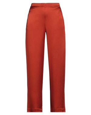 NIU Acetate And Silk Satin Pajama Pants - Rust