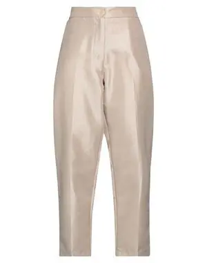 HAVEONE Tapered Shantung Trousers - Beige