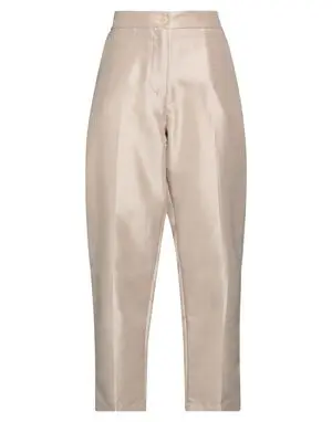 HAVEONE Tapered Shantung Trousers - Beige