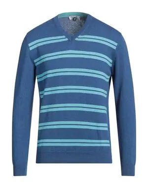 HERITAGE Striped V-neck Cotton Sweater