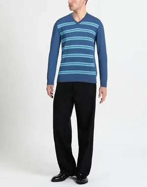 HERITAGE Striped V-neck Cotton Sweater