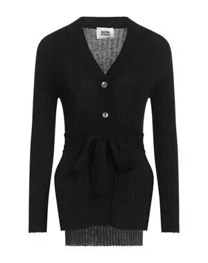 Alpha Studio Cotton Knit Cardigan With Belt
