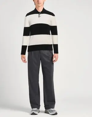 Alpha Studio Striped Knit Polo Shirt