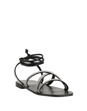 Liu Jo Embellished Textile Fiber Sandals With Tie Fastening