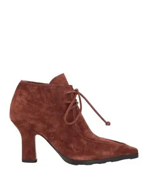 Burberry Suede Lace-up Ankle Boots - Brown