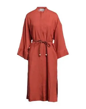 NIU Midi Linen Shirt Dress - Red